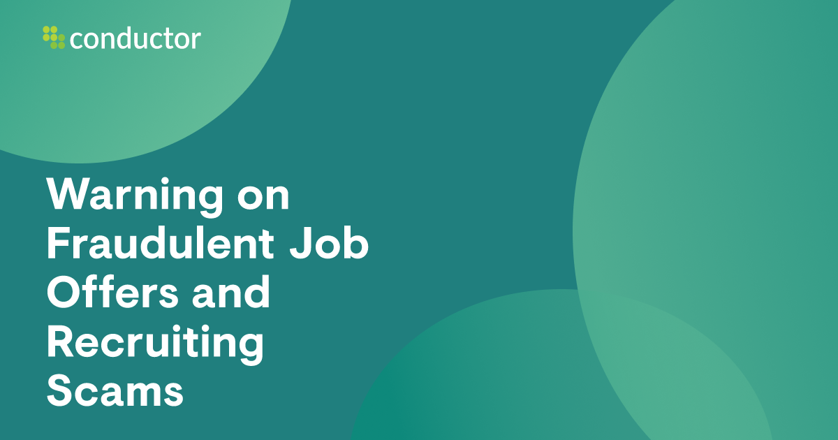 Warning on Fraudulent Job Offers and Recruiting Scams