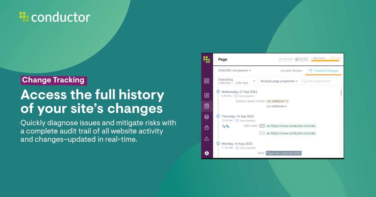Change Tracking | Conductor Features